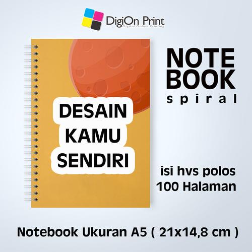 Jual Cetak Notes Custom Notebook A5 Block Note Polos Spiral 100 Halaman ...