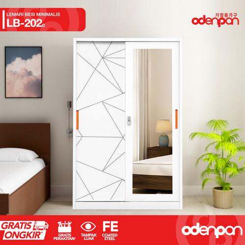 Jual ODENPAN Lemari Pakaian Baju 2 Pintu Sliding Besi Minimalis LB ...