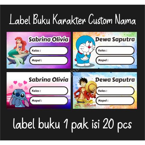 Jual stiker label buku pelajaran karakter custom nama - Kab. Bogor ...