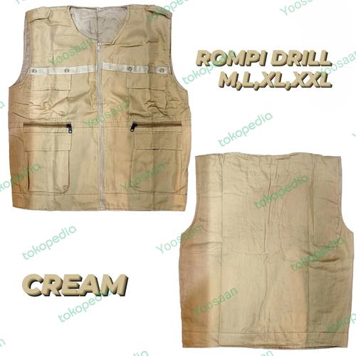 Jual Rompi Kantong 4 Rompi Motor Rompi Proyek Rompi Drill Cream Krem ...