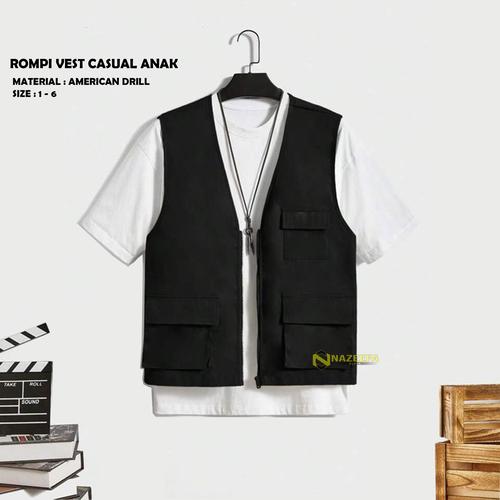 Jual ROMPI VEST CASUAL ANAK LAKI-LAKI ATAU PEREMPUAN UNTUK USIA 4-14 ...