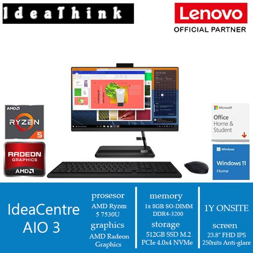 Jual Lenovo IdeaCentre AIO3 UBID WRID Ryzen 5 7530U 8GB 512GB W11 OHS ...