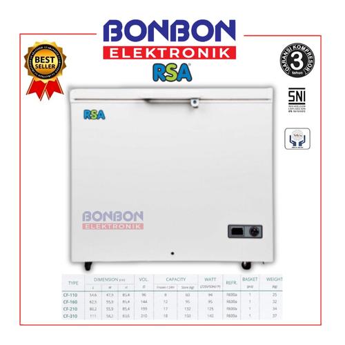 Promo RSA Chest Freezer CF-310Q / CF310Q [318L] Cicil 0% 3x - Jakarta ...