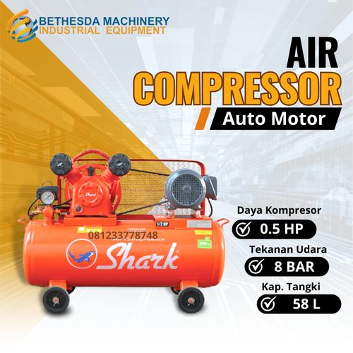 Jual Shark Kompresor Udara 1/2 hp 1 Phase Kompresor Angin 1 2 hp 8 Bar ...