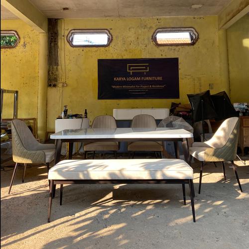 Jual Set Meja Makan Minimalis Besi Top Marmer - Dining Table DT-63 ...