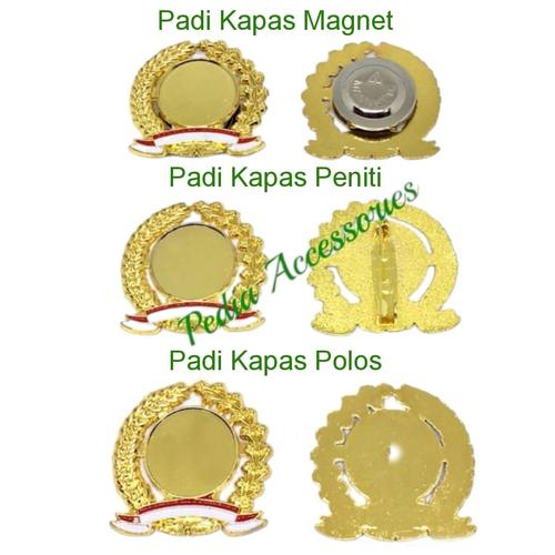 Jual Pin Padi Kapas Polos/ Pin Padi Kapas Bendera Polos Kuningan Cor ...
