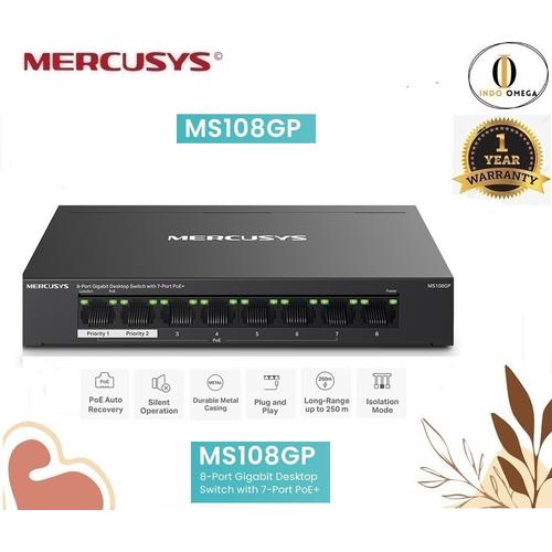 Jual Mercusys MS108GP 8-Port Gigabit Desktop Switch With 7-Port Poe+ ...