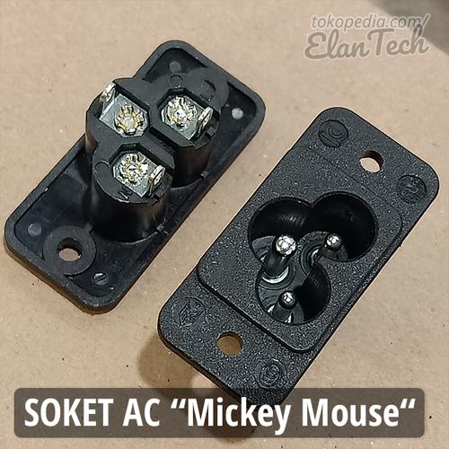 Jual Soket AC Mickey Mouse Bulat 3 Pin inlet 2.5A 250V / 7A 125V ...