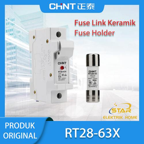 Jual Fuse Link Keramik Holder RT28-63X 1P (RT18) RO16 14X51mm 40A 50A ...