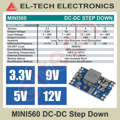 Jual Power Supply Adaptor MINI 560 DC to DC 3.3V 5V 9V 12V 4A 5A Step ...