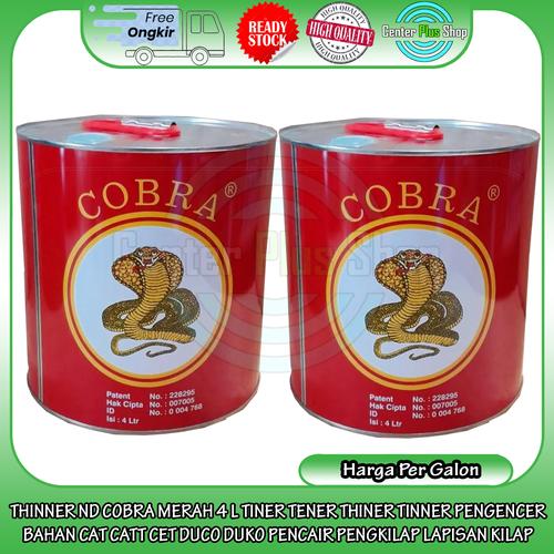Jual THINNER ND COBRA MERAH 4 LITER GALON TINER TENER THINER TINNER CAT ...