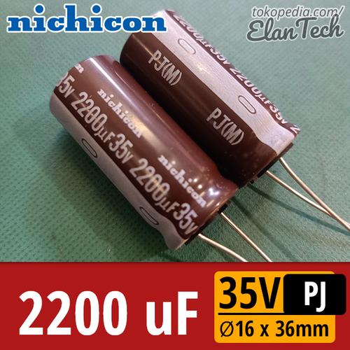 Jual Elco 2200uF 35V Nichicon 2200 uF Kapasitor Capacitor ElanTech ...