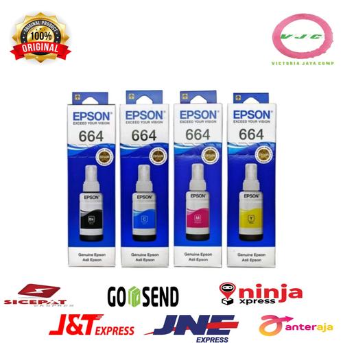 Jual Tinta Epson 664 1 set BK.M.C.Y Original - Jakarta Selatan - VICTORIA JAYA COMP | Tokopedia