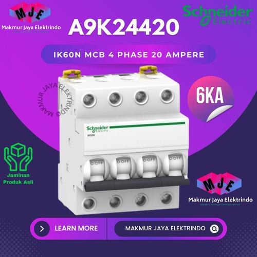 Jual MCB 4 Phase 20 Ampere IK60N 4P 20A 6kA 4 Pas 20Amper Schneider ORI SNI - Jakarta Pusat ...