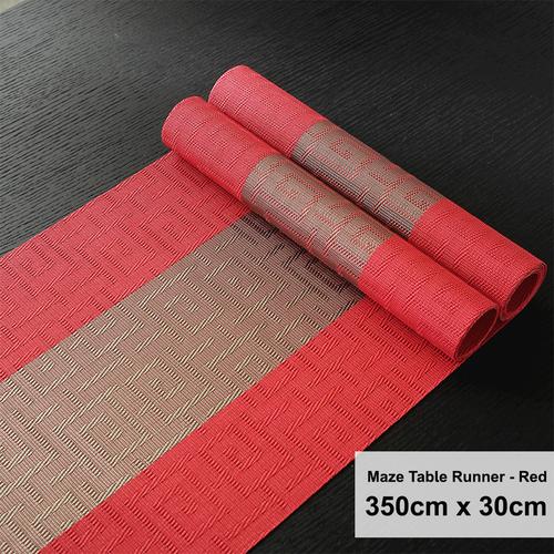 Jual Taplak Meja Panjang Mewah / Maze Table Runner EB Dining - Merah ...