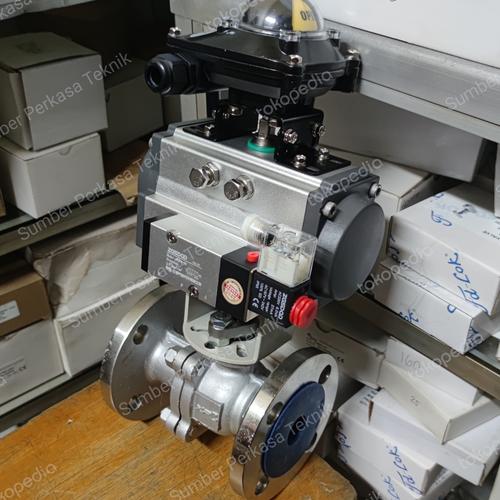 Jual Ball Valve Actuator pneumatic Limit Switch SS304 Flange 2" inch ...
