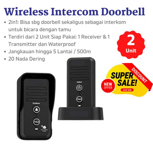 Jual AUQOZ Wireless Audio Doorbell Intercom Kit - Bel Pintu Rumah Interkom - H7A White - Kota ...