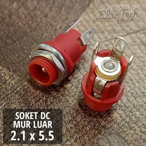 Jual Soket DC 2.1 mm Plastik Mini Mur Luar 3 Pin 2.1x5.5mm Kecil ...