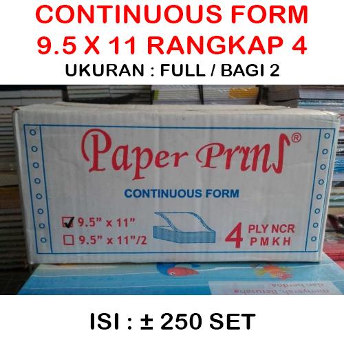 Promo Continuous Form Merk Paper Print 9.5 x 11/2 Rangkap 4 - Full ...