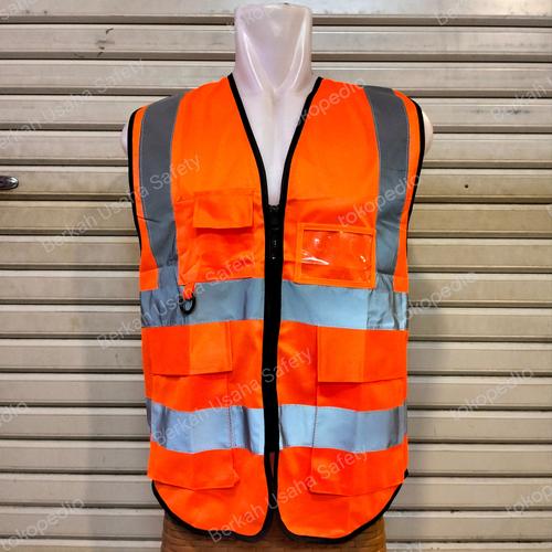 Jual Rompi Safety/Rompi Proyek/Rompi Reflektif/Vest Safety Warna orange ...