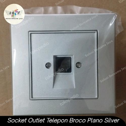 Jual Stop Kontak Telepon / Outlet Telepon Broco Plano Silver - Jakarta ...