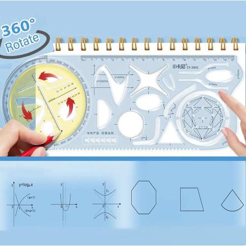 Jual Penggaris Gambar Geometri Multifungsi Putar,Rotary Multifunction ...