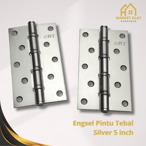 Jual Engsel Pintu 5" Silver Tebal / Engsel Lemari 5 Inci 10 cm Silver ...