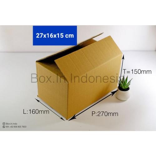 Jual (10 Pcs) Kardus Box Polos 27x16x15 cm Karton Baru Kotak Packing ...