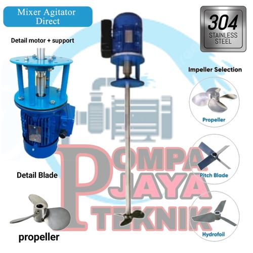 Jual agitator mixer kimia ss304 1.5kw 2hp 380v 1400rpm 3ph 4pole direct ...