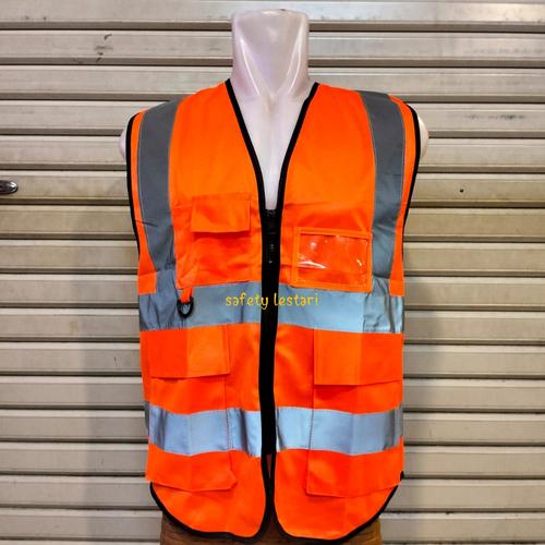 Jual Rompi Safety Rompi Proyek 3 Kantong Polyester Resleting Zipper ID ...