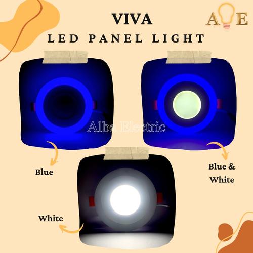 Jual Lampu Downlight Panel LED 2 Warna Putih Biru 3 + 3 Watt Bulat VIVA ...
