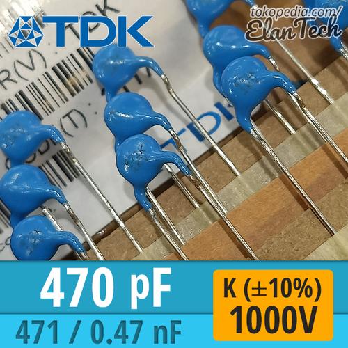 Jual 470pF / 471 1000V TDK Ceramic Capacitor 470 pF 1kV Kapasitor ...