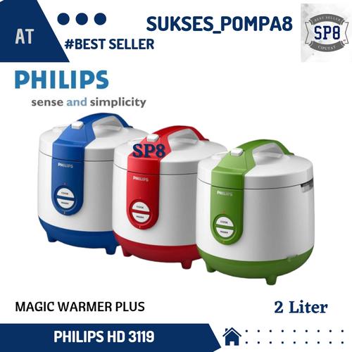 Jual PHILIPS Magic Com HD 3119 Rice Cooker [2L] - Basic Red - Kota ...