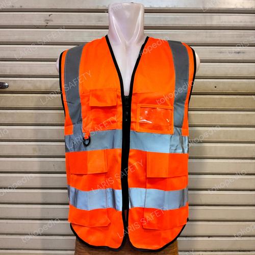 Jual Rompi Safety/Rompi Proyek/Vest Safety/Rompi Reflektif Warna orange ...