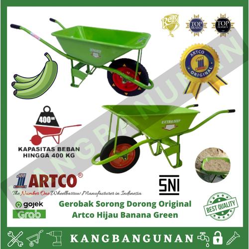 Jual Gerobak Sorong Dorong Pasir Cor Artco Original Banana Green Hijau ...