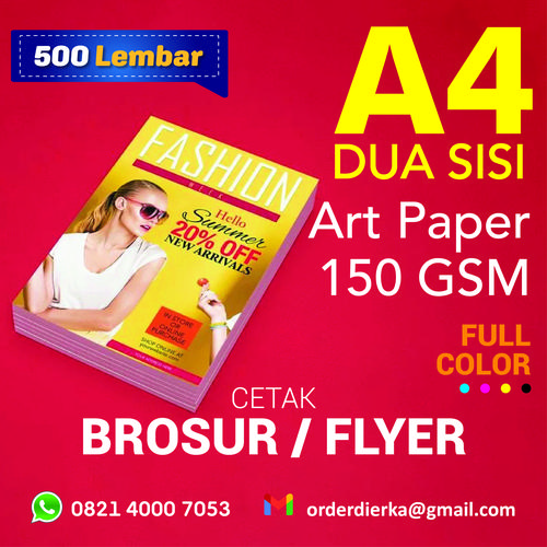 Jual CETAK BROSUR / FLYER A4 dua sisi Art Paper 150 gsm - Jakarta ...