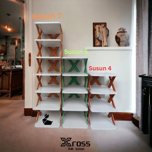 Jual Rak Sepatu X Xross Susun 4 5 7 SS4 SS5 SS7 multiguna Murah ...