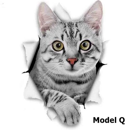 Jual Stiker kucing 3D tahan hujan dan panas bahan decal glossy ...