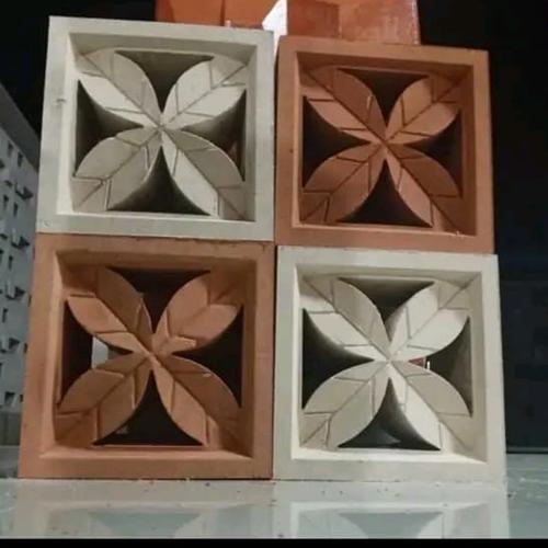 Jual roster beton/roster beron motif daun jambu - Merah, 20cmx20cmx10cm ...