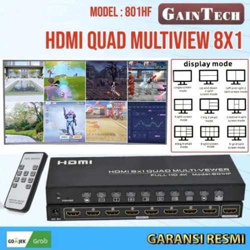 Jual HDMI QUAD Multiviewer 4K 8x1 GAINTECH MODEL 801HF Support 4K ...