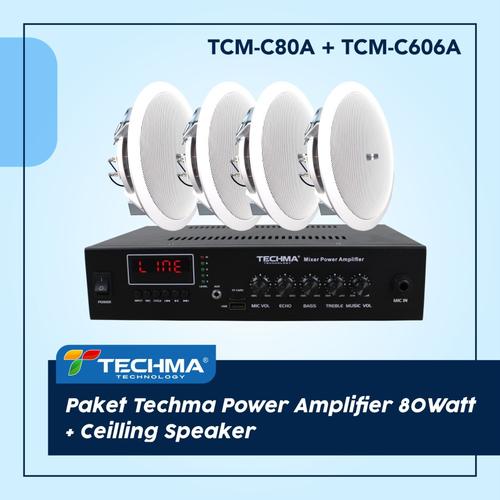 Jual Paket Techma Power Amplifier 80Watt lengkap Speaker - PAKET A ...