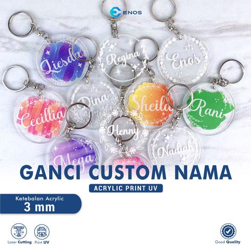 Jual Gantungan Kunci Custom Nama | Ganci Akrilik Custom | Keychain ...