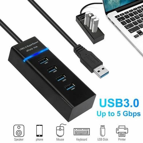 Promo USB HUB 3.0 4 PORT PANJANG KABEL 1.2 METER SUPER SPEED - Hitam ...