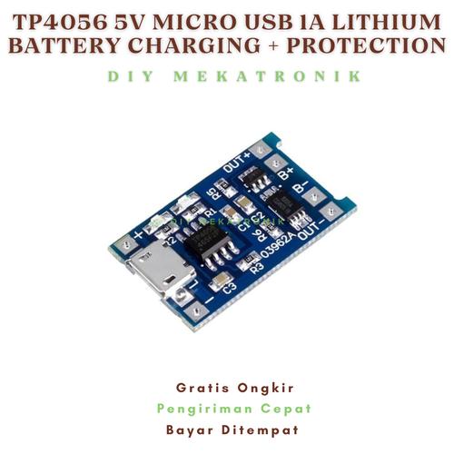 Jual TP4056 Micro USB 5V 1A Charger Baterai Lithium + Protection Modul - Kota Bandung - DIY ...