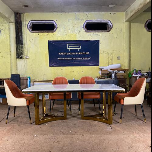 Jual Set Meja Makan Minimalis Stainless Top Marmer - Dining Table DT-67 ...