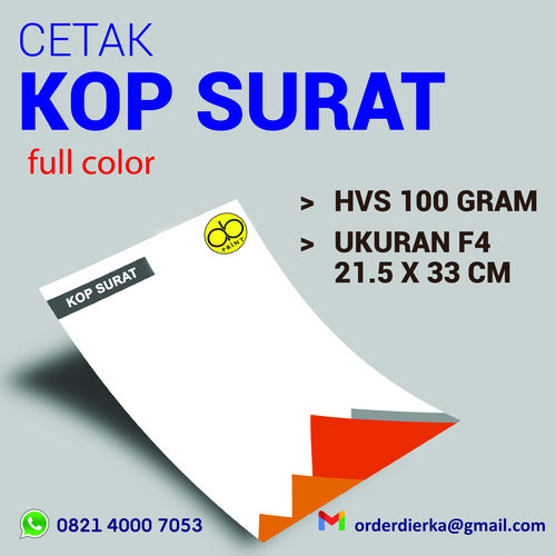 Jual KOP SURAT F4 HVS 100 GSM FULL COLOR 1000 LEMBAR - Jakarta Selatan ...