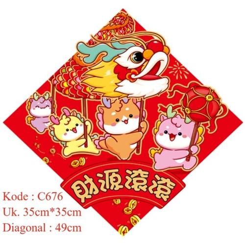 Promo Tempelan Imlek Naga Dragon Rezeki Dekorasi Sincia 2024 CNY Layang ...
