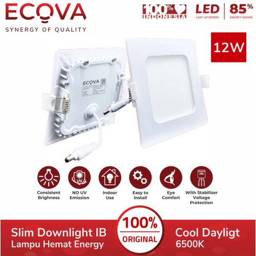Promo ECOVA Lampu Slim Downlight LED Panel 12W Inbow IB Kotak 12 Watt ...