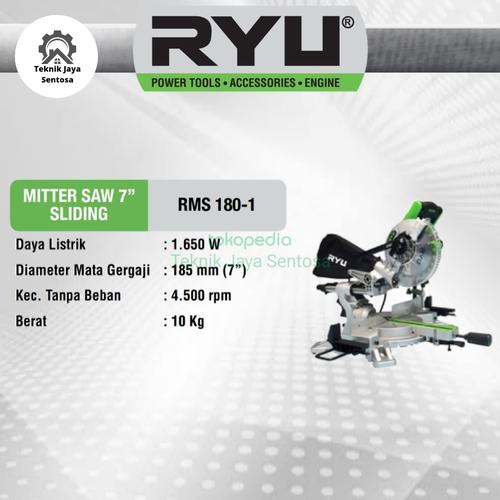Jual Ryu Mesin Potong Aluminium RMS 180-1 Mitter Saw Sliding RMS180-1 ...