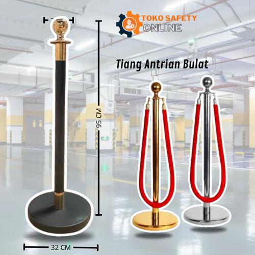 Jual Tiang Antrian Kepala Bulat / Tiang Pembatas Antrian Stainless ...